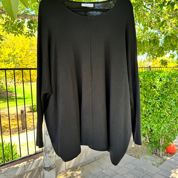 BrynWalker | Tops | Bryn Walker Oversized Black Top Size Small | Poshmark